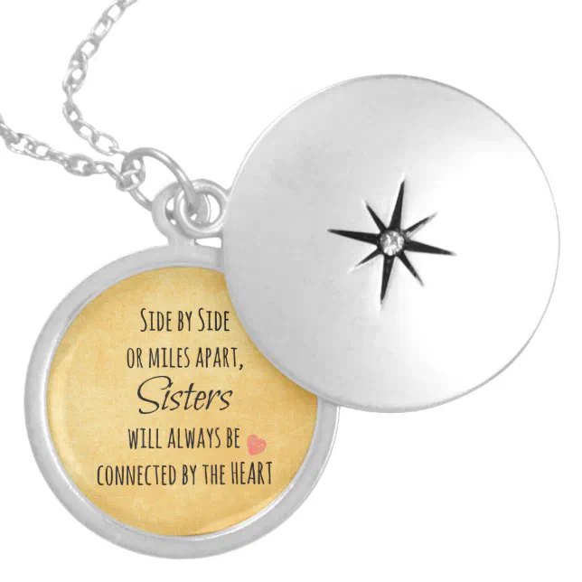 Sisters Quote Locket Necklace | Zazzle