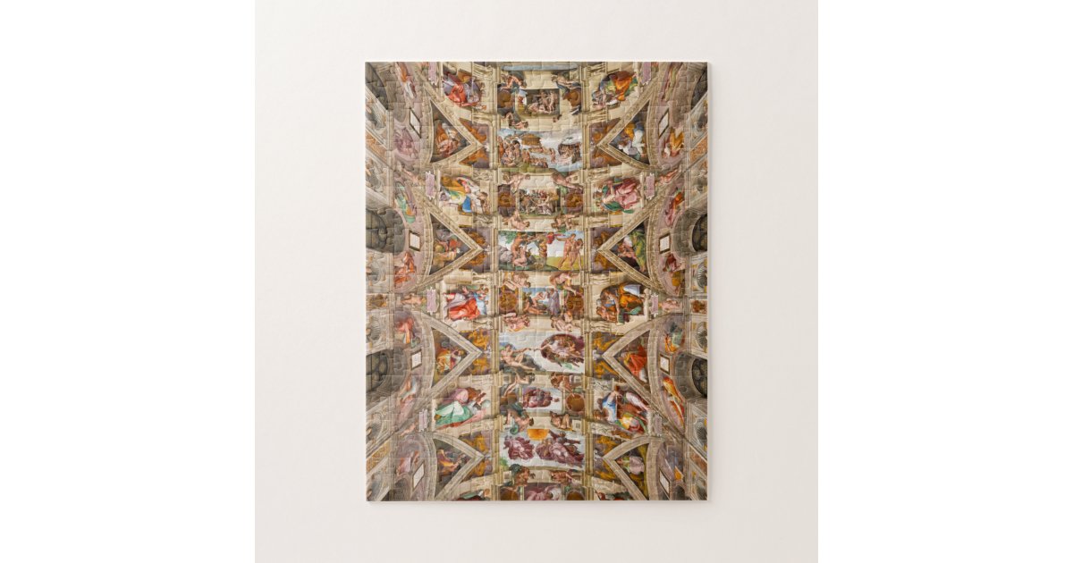 Sistine Chapel Ceiling, 1512 by Michelangelo Jigsaw Puzzle | Zazzle