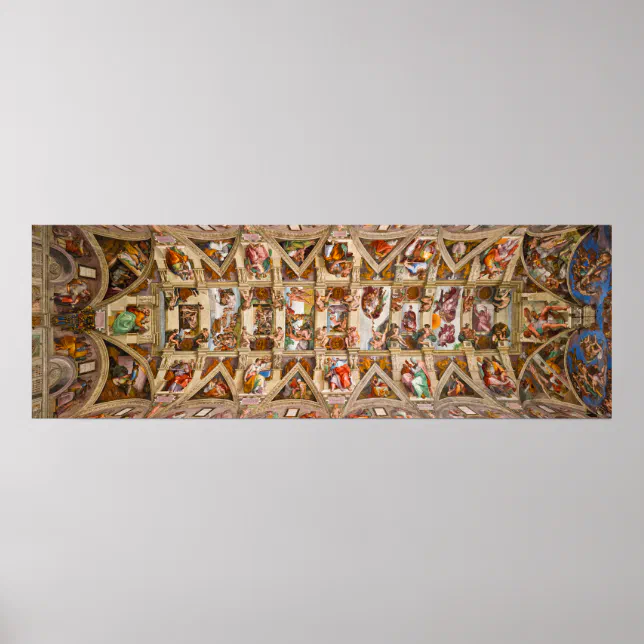 Sistine Chapel Ceiling by Michelangelo Poster | Zazzle