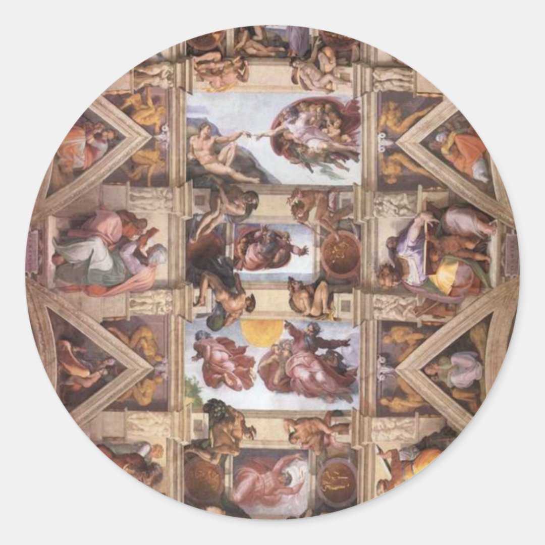 Sistine Chapel Ceiling Classic Round Sticker | Zazzle
