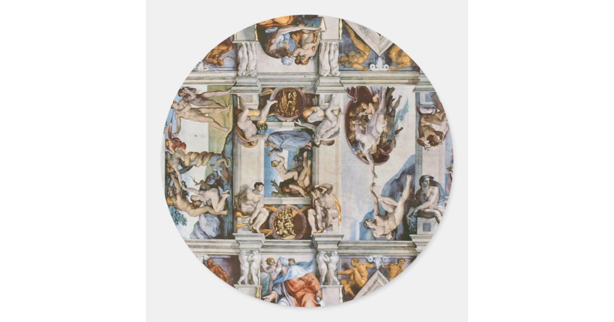 Sistine Chapel Ceiling Michelangelo Classic Round Sticker | Zazzle
