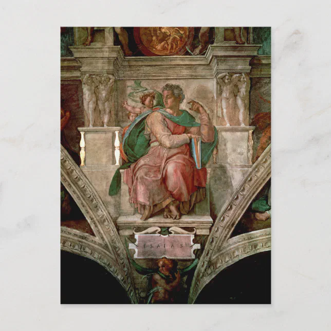 Sistine Chapel Ceiling: The Prophet Isaiah Postcard | Zazzle