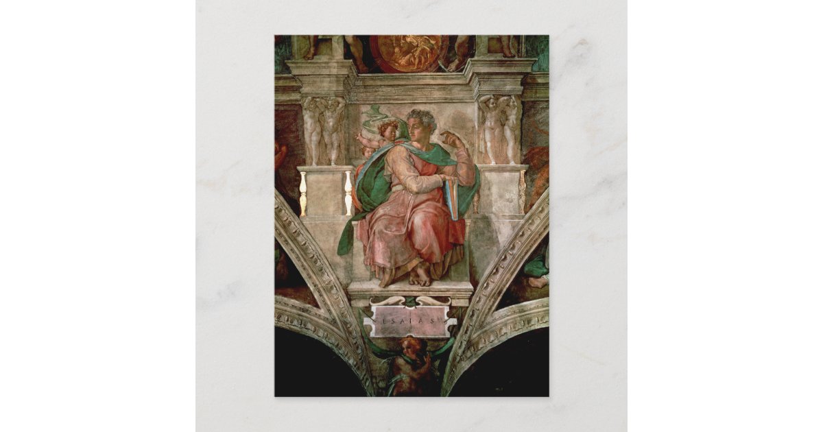 Sistine Chapel Ceiling: The Prophet Isaiah Postcard | Zazzle