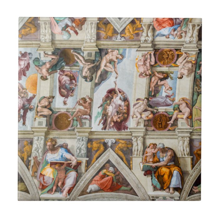 Sistine Chapel Michelangelo - Vatican, Rome, Italy Ceramic Tile | Zazzle