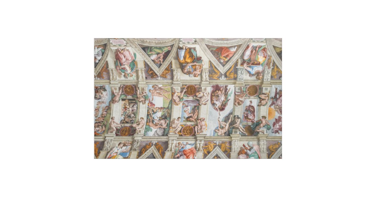 Sistine Chapel Michelangelo - Vatican, Rome, Italy Fabric | Zazzle