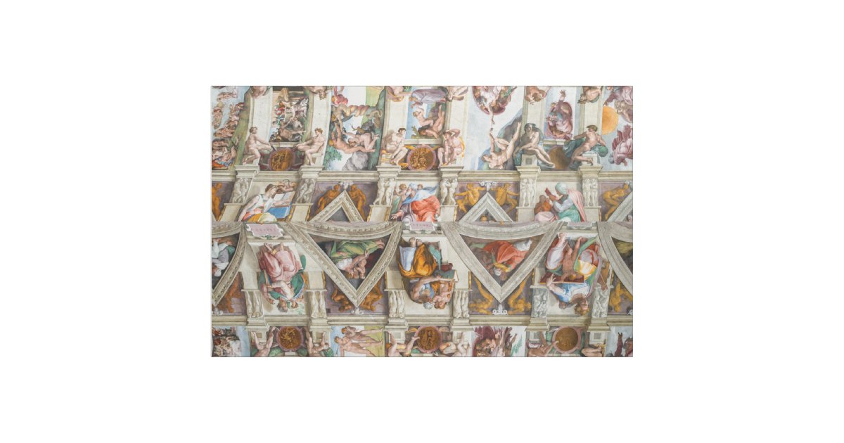 Sistine Chapel Michelangelo - Vatican, Rome, Italy Fabric | Zazzle
