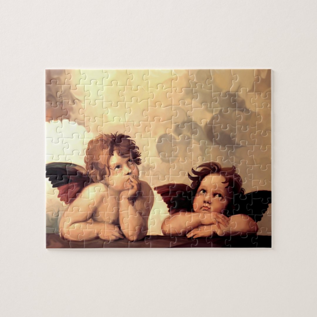 Sistine Madonna Cherubs Raffaelo Sanzio Jigsaw Puzzle | Zazzle