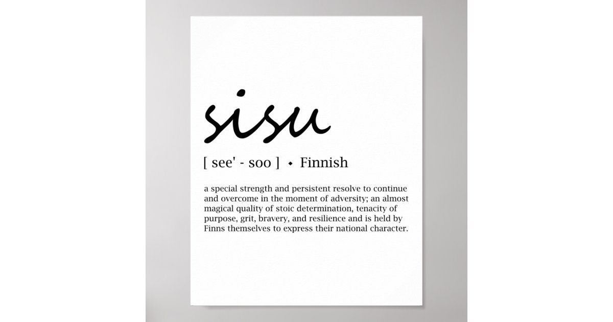 Sisu definition poster | Zazzle