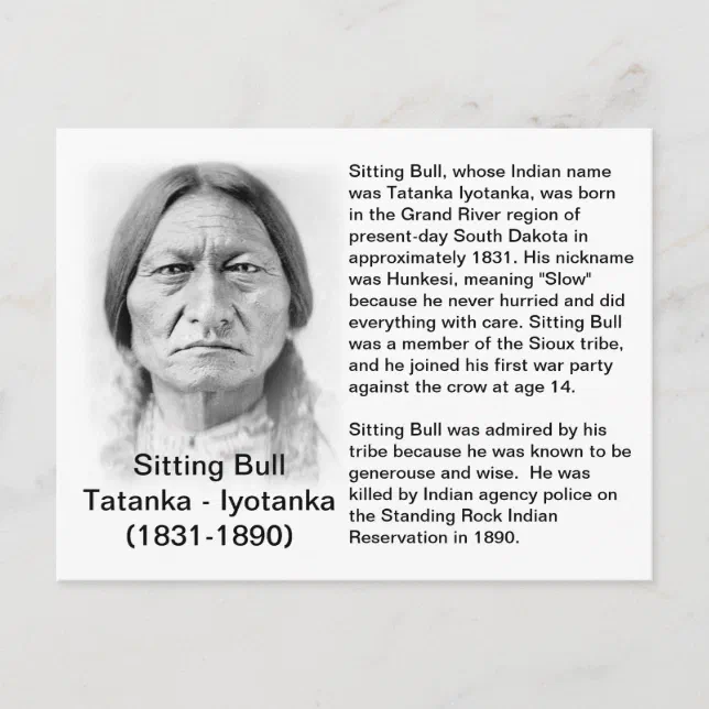 Sitting Bull FACT CARD | Zazzle