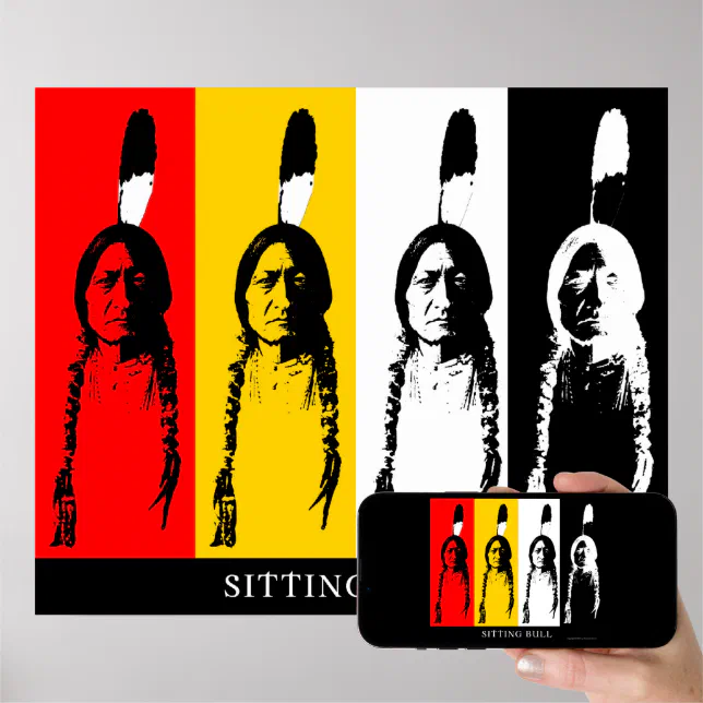 Sitting Bull in multicolor Poster | Zazzle