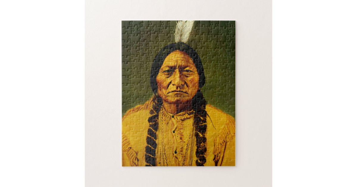 Sitting Bull Native American Indigenous Chief Jigsaw Puzzle | Zazzle