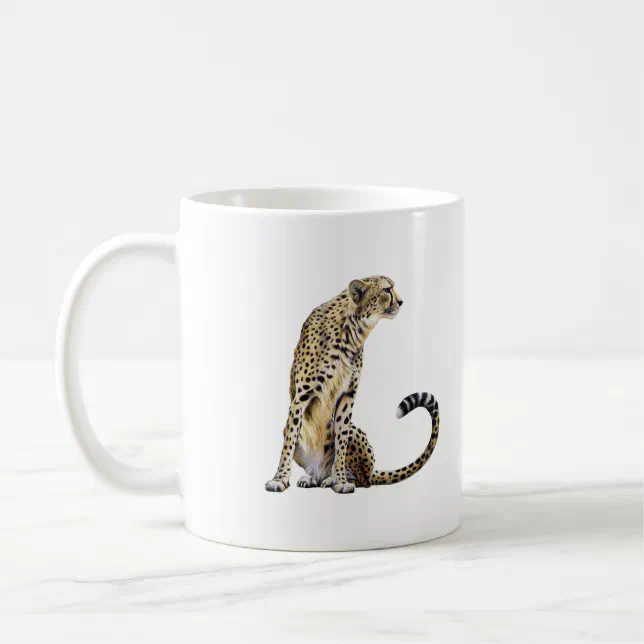 Sitting cheetah coffee mug | Zazzle