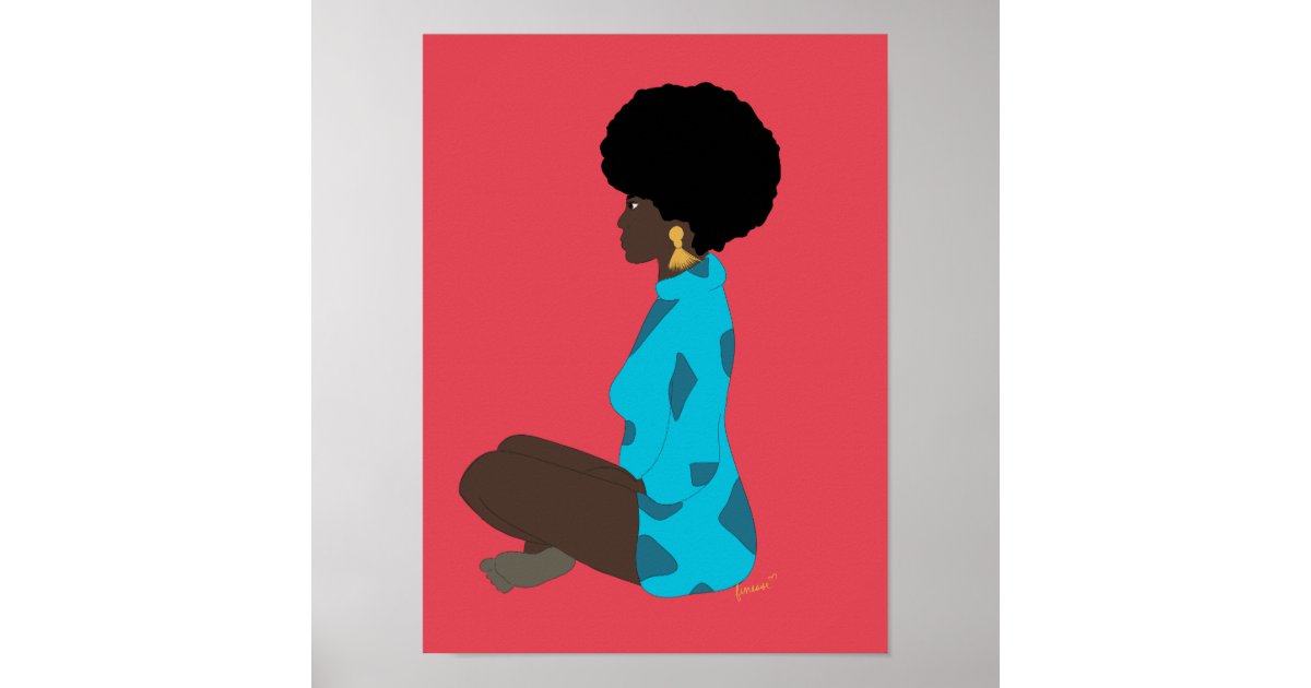 Sitting Lady Poster | Zazzle