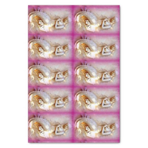 Sitting Mermaids Pink Tissue Paper Zazzle