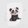 Sitting Panda Bear Cartoon Illustration Artwork Golf Towel | Zazzle