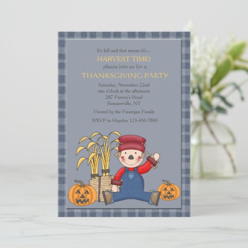 Sitting Scarecrow Invitation | Zazzle