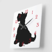 Sitting Scottie Dog Square Wall Clock | Zazzle
