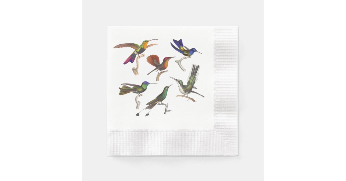Six Beautiful Hummingbirds Napkins | Zazzle