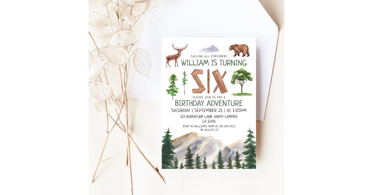 Six Explorer Boy Birthday Invitation | Zazzle