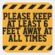 Six Feet Social Distancing Square Sticker | Zazzle