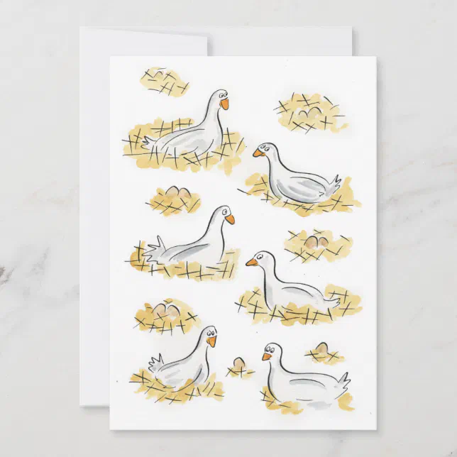 Six Geese a Laying Invitation | Zazzle