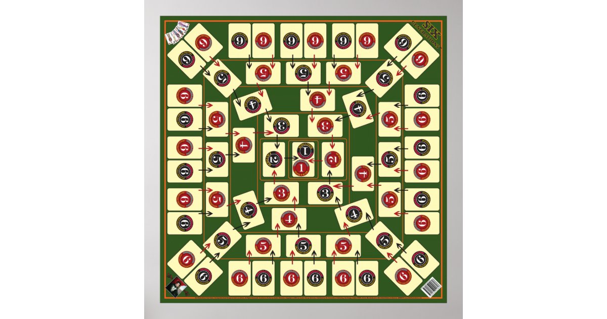 Six Generations Board Card Game - Genealogical Map Poster | Zazzle