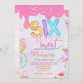 six is so sweet invitation | Zazzle