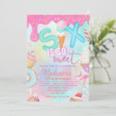 six is so sweet invitation | Zazzle