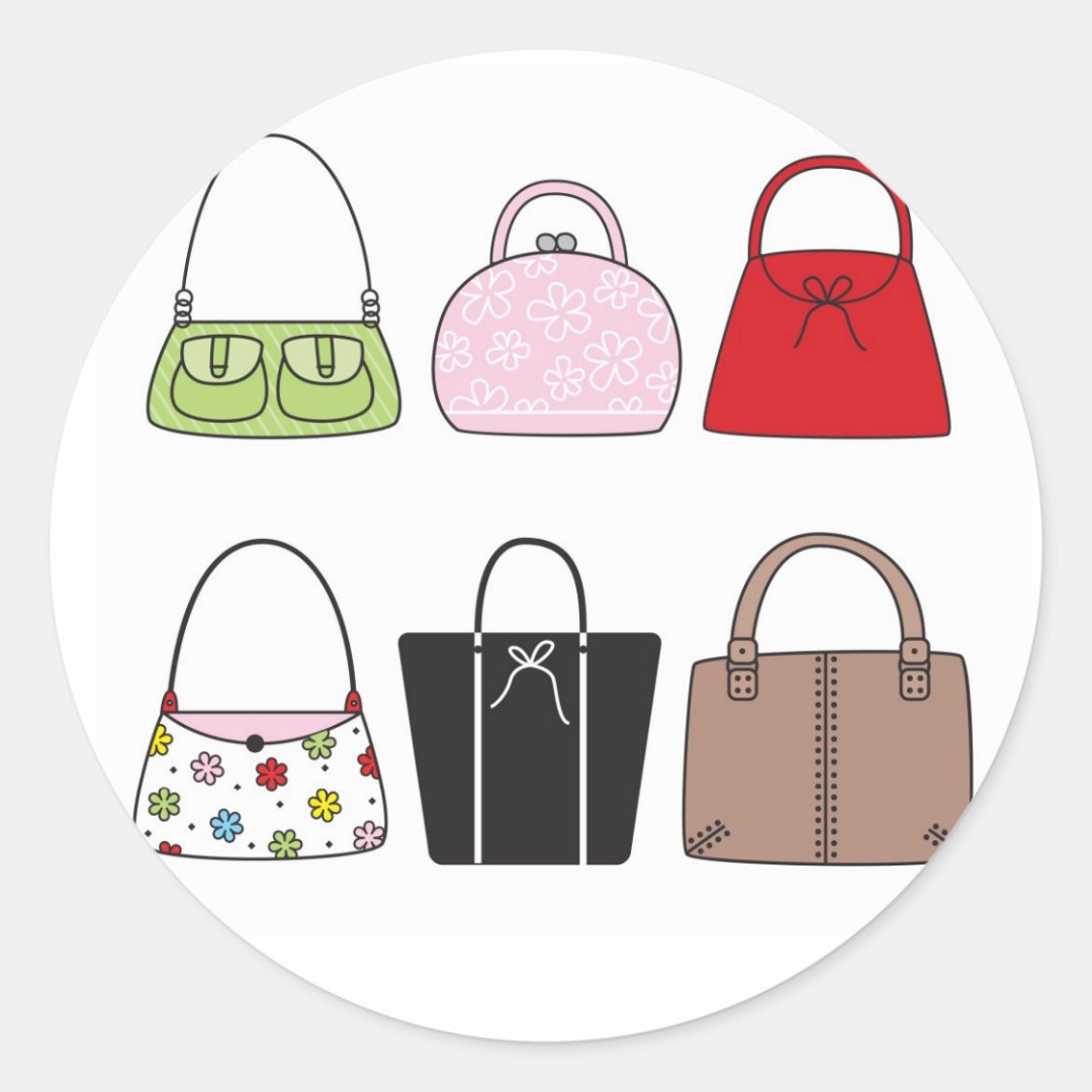 Six Little Purses Stickers | Zazzle