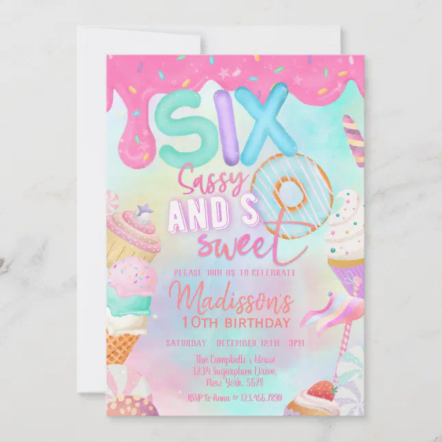 Six Sassy and So Sweet Invitation | Zazzle