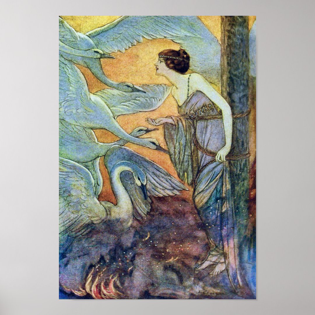 Six Swans Fairy Tale Poster | Zazzle