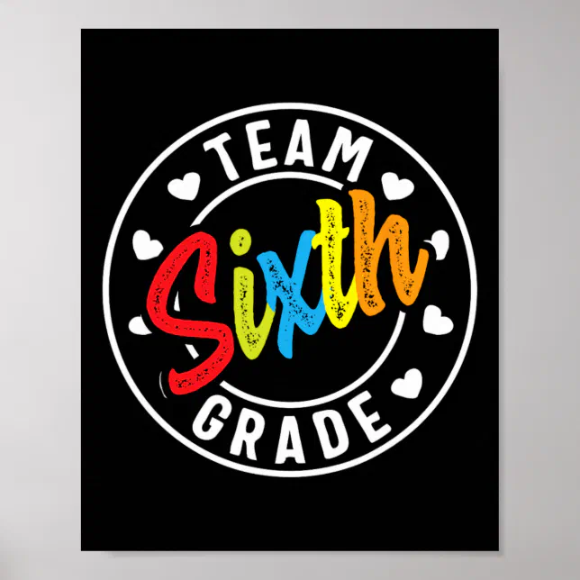 Sixth Grade Back To School Boys Girls Teacher Poster | Zazzle
