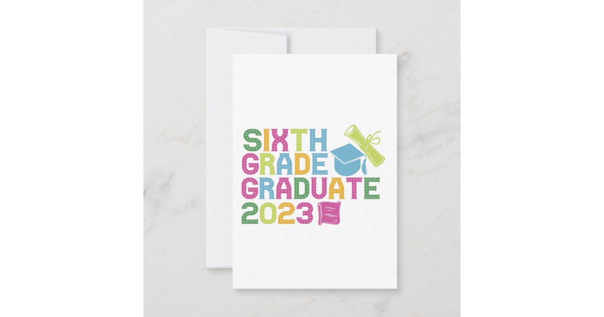 Sixth Grade Graduate 2023 Graduation Vacation Gift Thank You Card | Zazzle