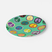 Sixties 60s hippy peace flower power retro party paper plates | Zazzle