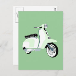 Sixties Mod Scooter Postcard | Zazzle
