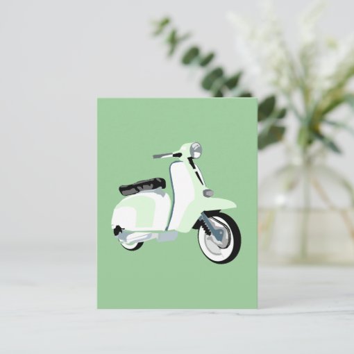 Sixties Mod Scooter Postcard | Zazzle