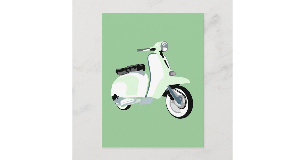 Sixties Mod Scooter Postcard | Zazzle
