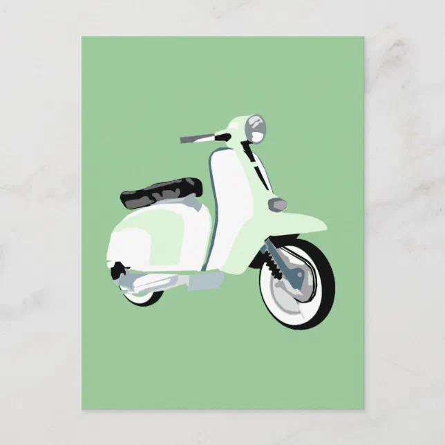 Sixties Mod Scooter Postcard | Zazzle