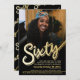 Sixty 60th Birthday photo script flat gold color Invitation | Zazzle