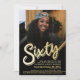 Sixty 60th Birthday photo script flat gold color Invitation | Zazzle
