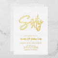 Sixty | Chic Foil Script 60th Birthday Party Foil Invitation | Zazzle