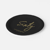 Sixty Gold Lettering 60th birthday Paper Plates | Zazzle