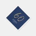 Sixty | Gold & Navy Blue Lettering 60th Birthday Napkins | Zazzle
