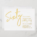 Sixty | Modern Lettering 60th Birthday Party Foil Invitation | Zazzle