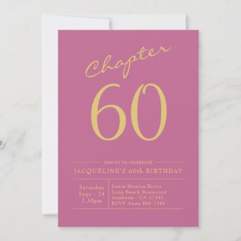 Sixty Pink Gold 60th Birthday Party Invitation | Zazzle