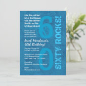 Sixty Rocks! 60th Birthday Party Modern Grunge Invitation | Zazzle