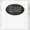 Sixty & Spectacular Gold Silver Diamonds Birthday Oval Sticker | Zazzle