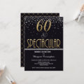 Sixty & Spectacular Gold Silver Diamonds Surprise Invitation | Zazzle
