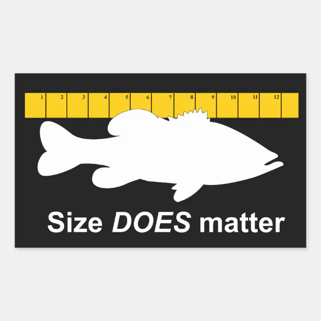 "Size Does Matter" - Funny bass fishing Rectangular Sticker | Zazzle