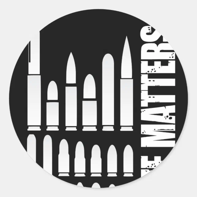 Size Matters Ammunition Bullet Sizes Classic Round Sticker | Zazzle